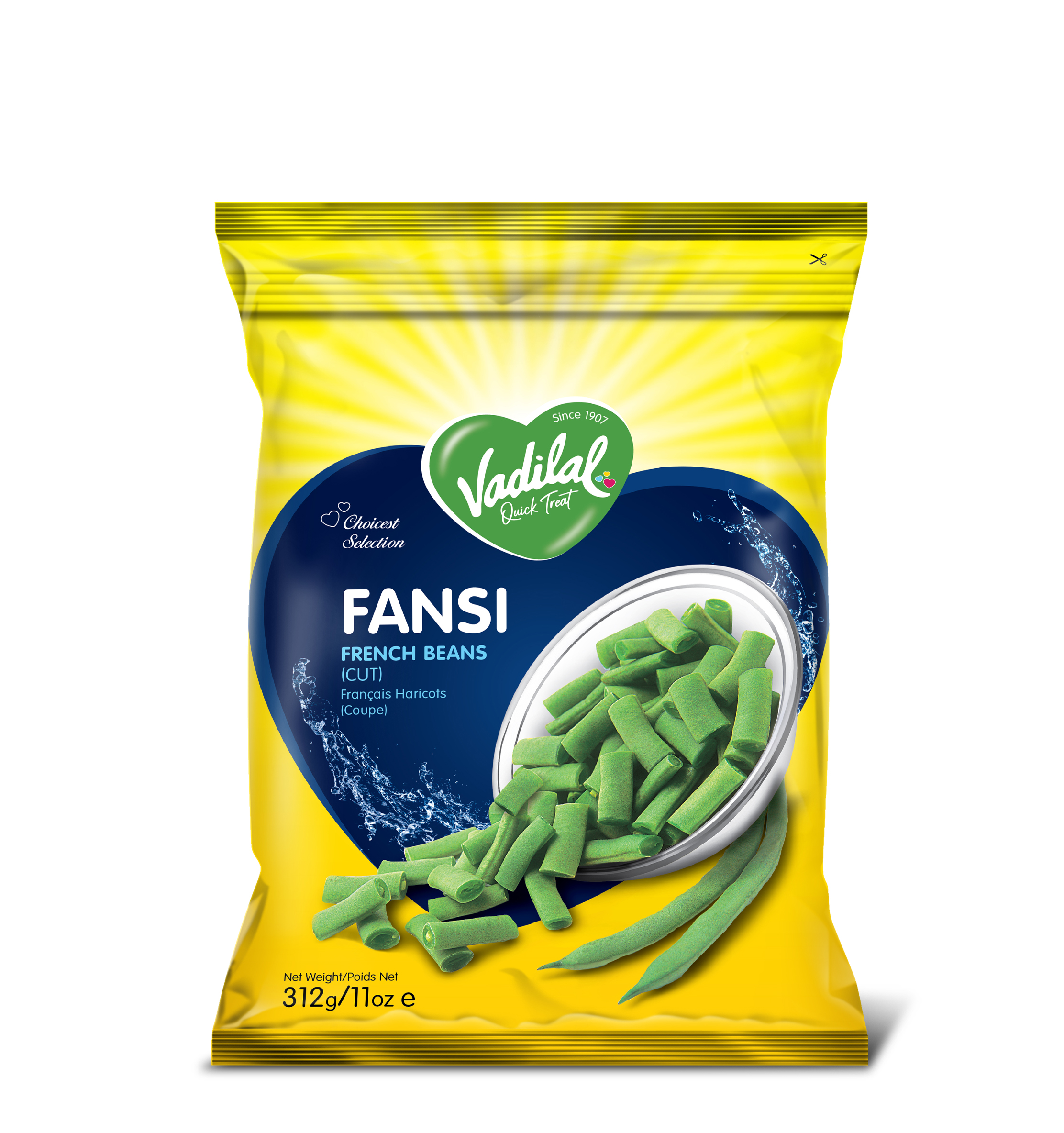 Buy Online Vadilal Frozen Fansi (French Beans Cut) - 11 Oz (312 Gm) | NY USA.